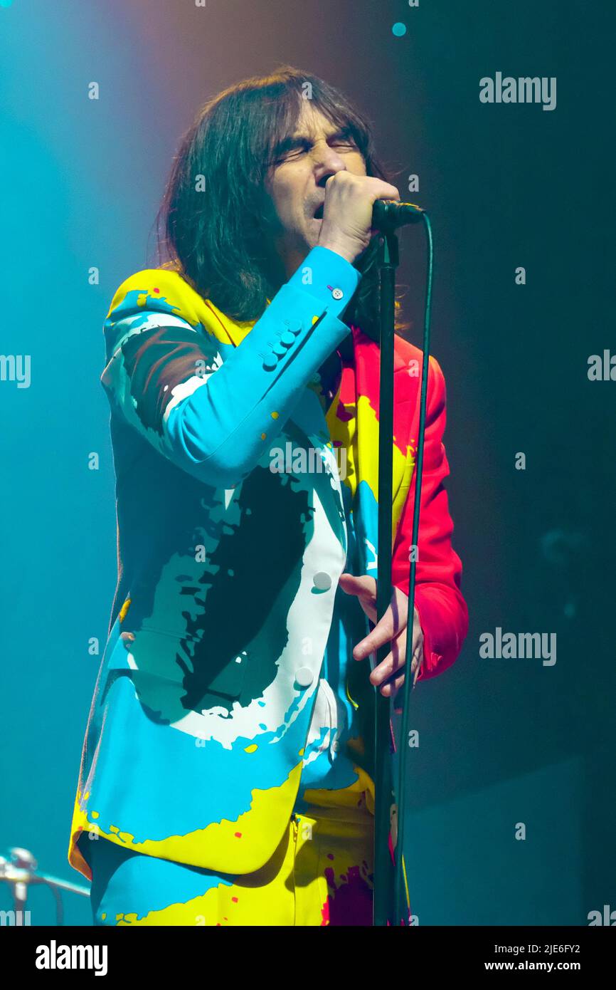 Scottish born frontman with alternative rock band Primal Scream, Robert ...