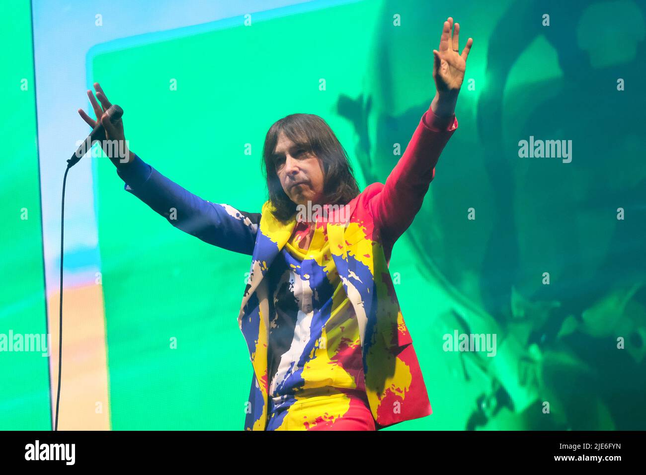 Scottish born frontman with alternative rock band Primal Scream, Robert ...