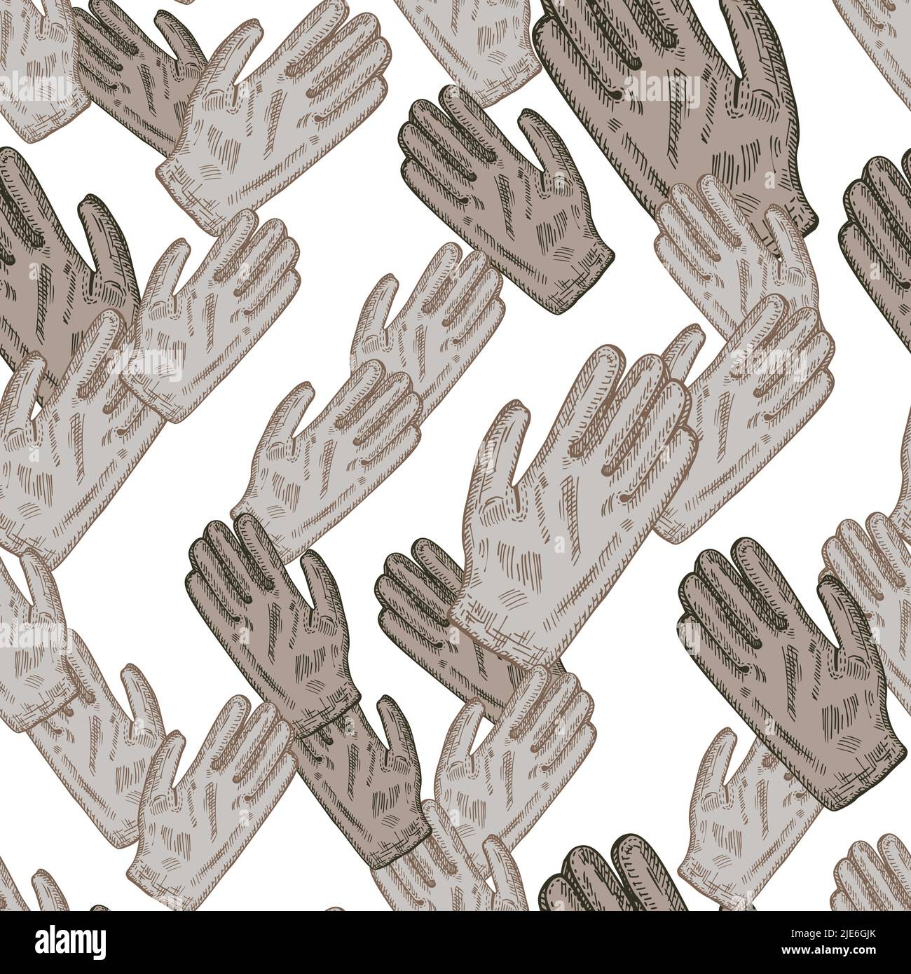 Football glove sketch seamless pattern. Vintage element of goalkeeper ...