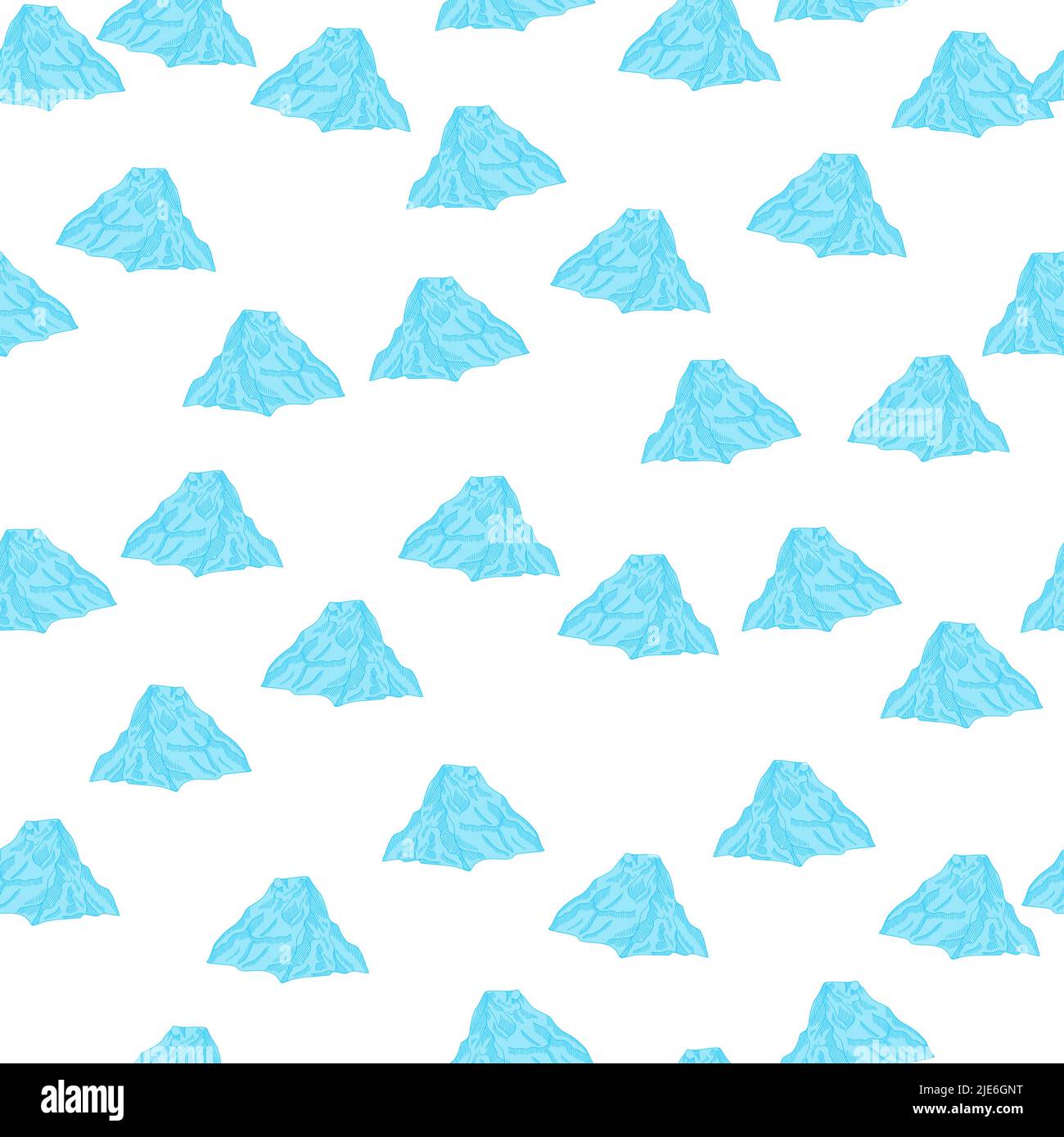 Mountain peak engraved seamless pattern. Vintage background rock ...