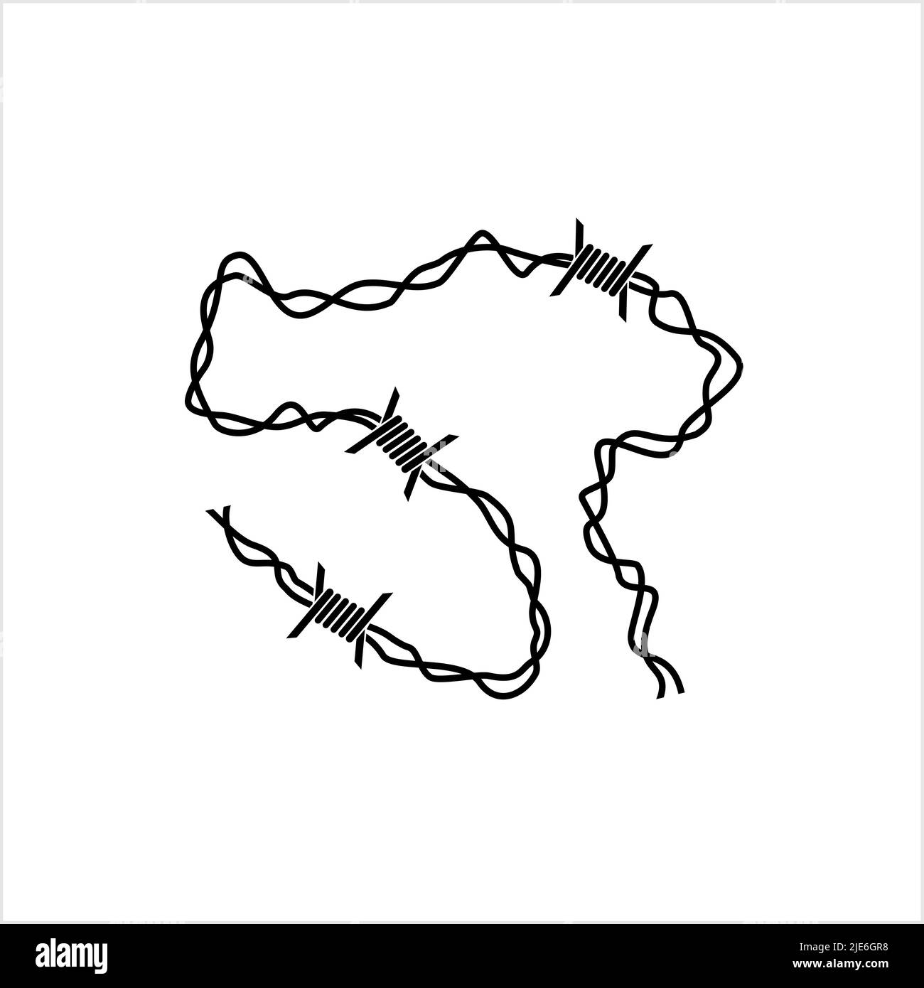 Barbed Wire Icon, Sharp Barbed Wire Vector Art Illustration Stock ...