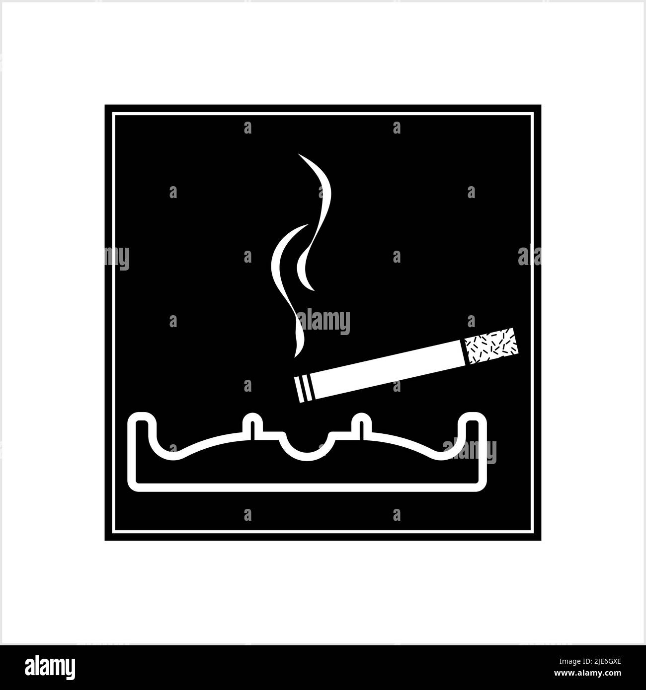Ashtray Icon, Ashtray For Cigarette Vector Art Illustration Stock ...