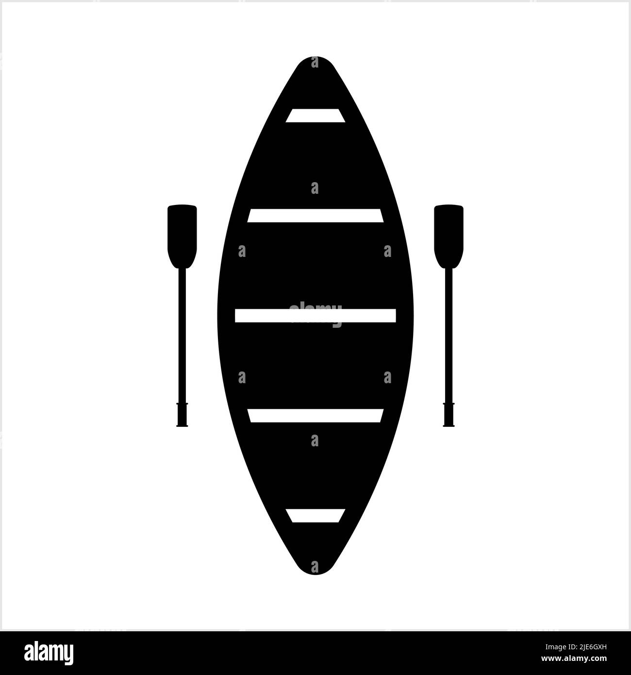 Boat With Boat Paddle Icon, Boat Paddle Pair Vector Art Illustration ...