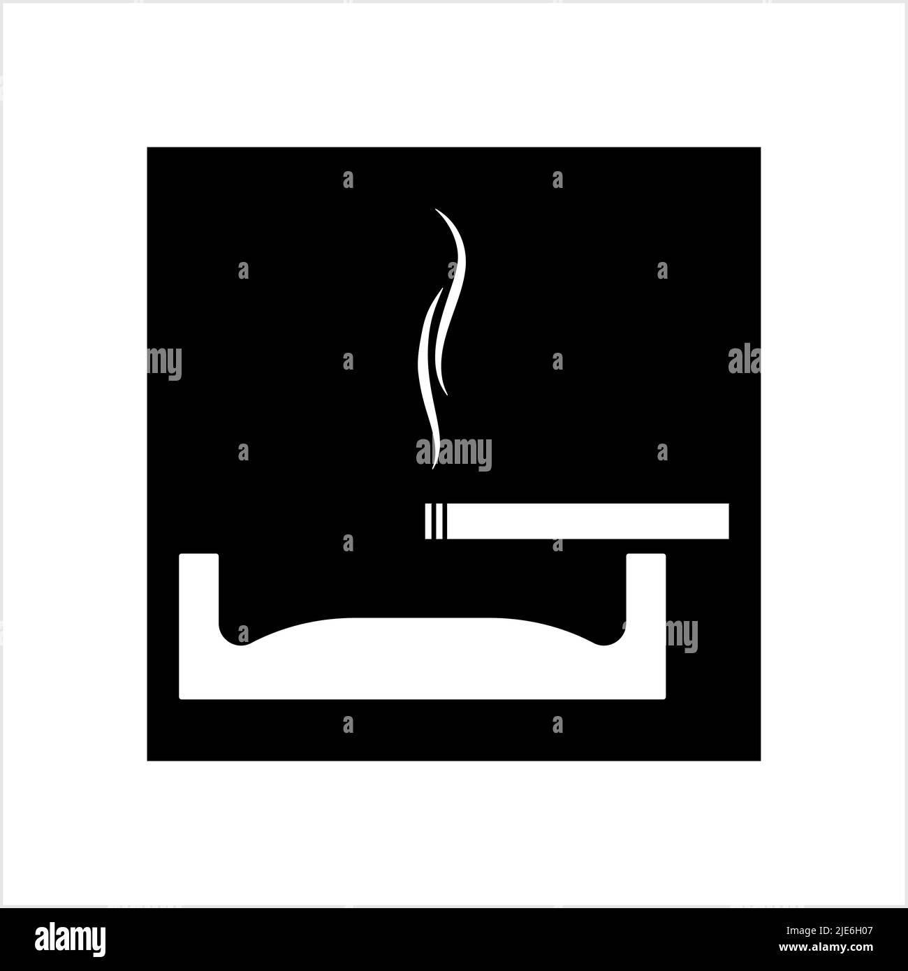 Ashtray Icon, Ashtray For Cigarette Vector Art Illustration Stock ...