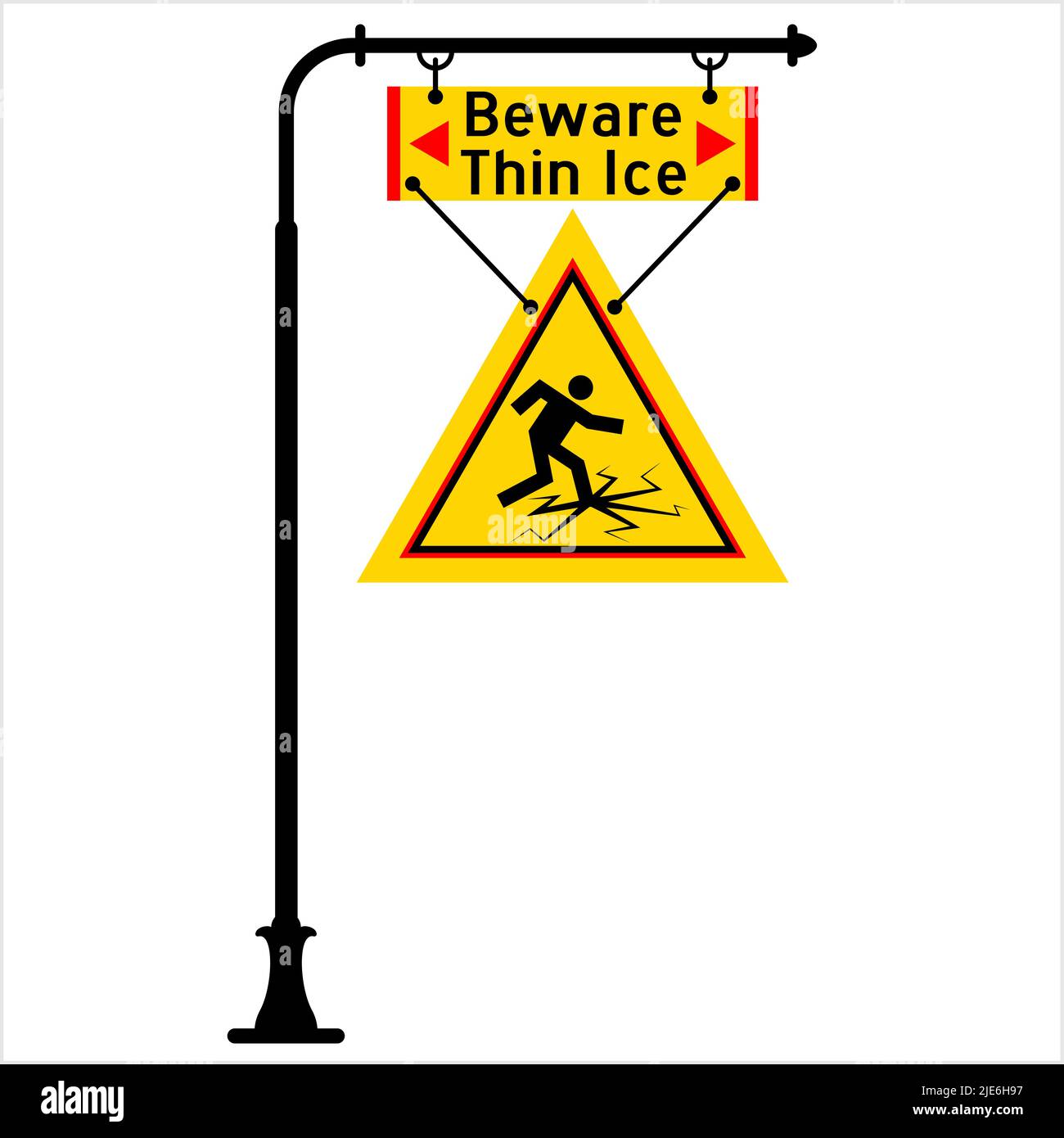 Beware Thin Ice Sign Vector Art Illustration Stock Vector Image & Art ...