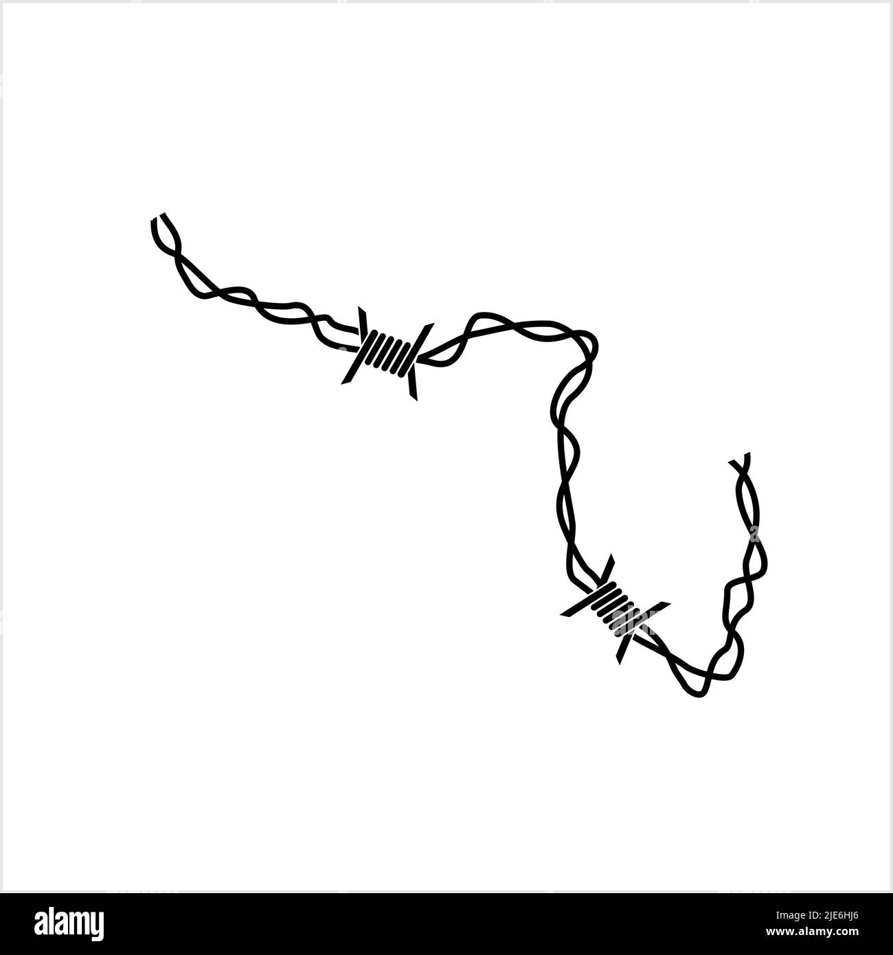 Barbed Wire Icon, Sharp Barbed Wire Vector Art Illustration Stock ...