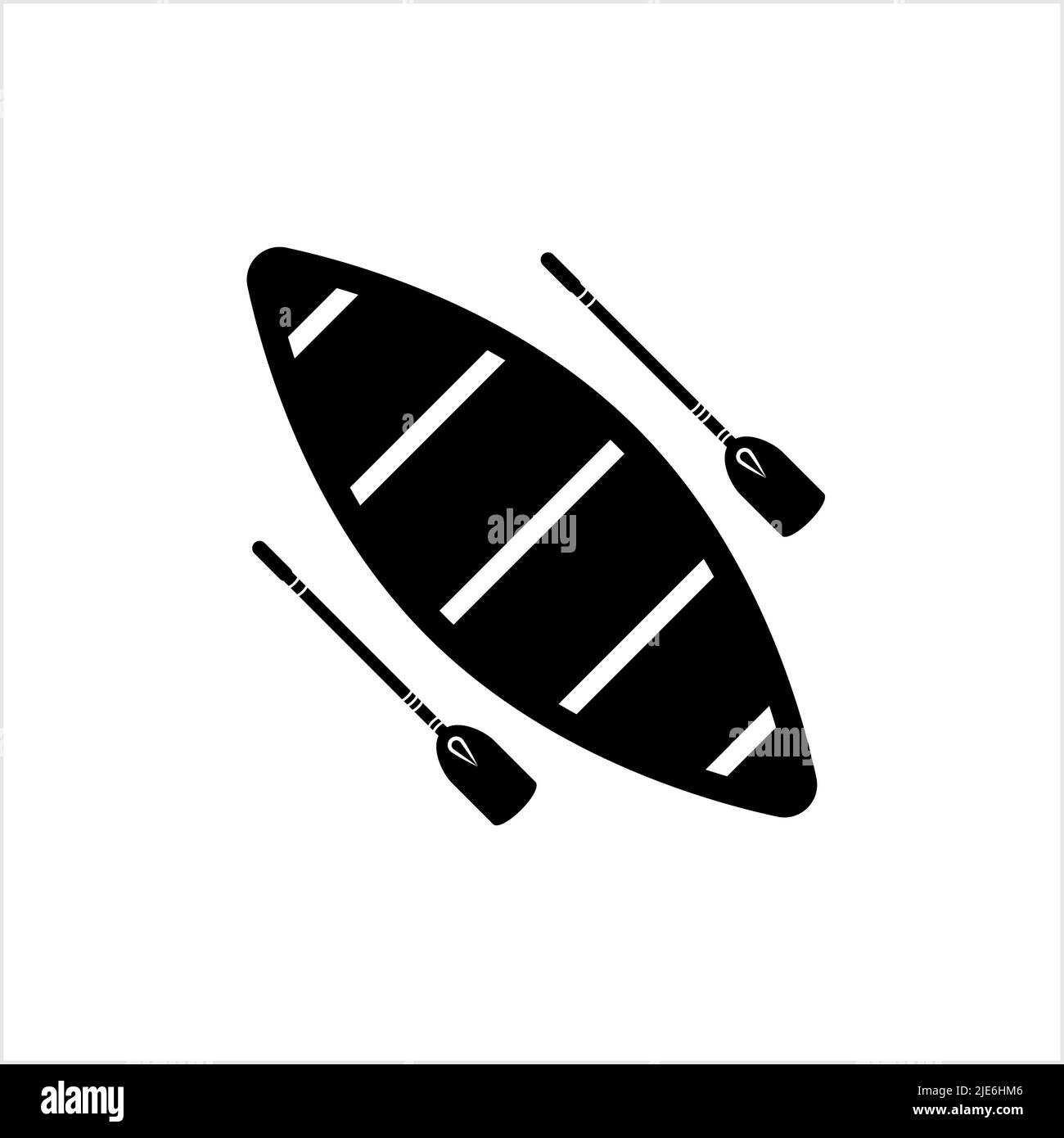 Boat With Boat Paddle Icon, Boat Paddle Pair Vector Art Illustration ...