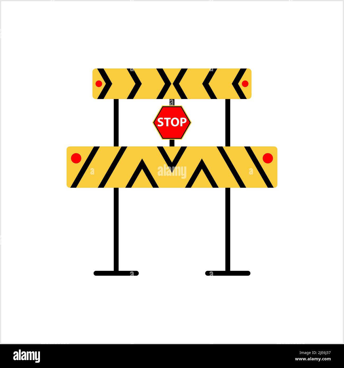 Construction Barrier Icon, Roadblock Barrier Icon Vector Art ...