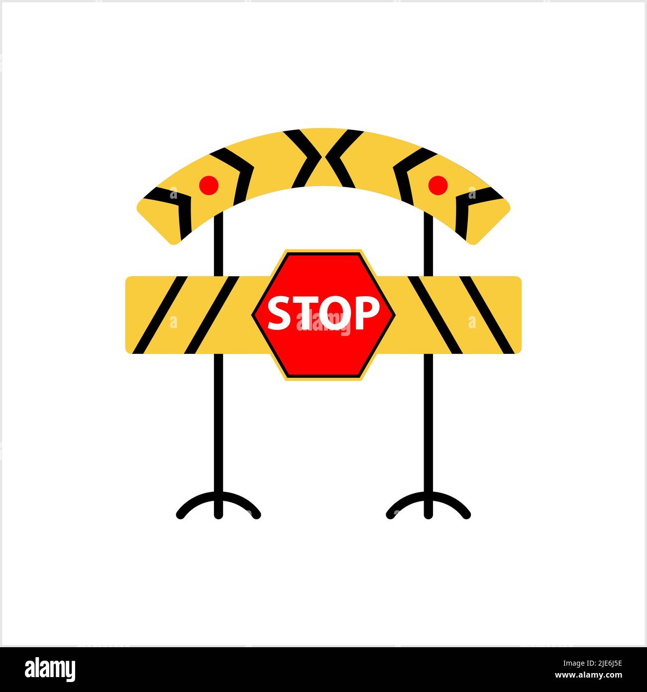 Construction Barrier Icon, Roadblock Barrier Icon Vector Art ...