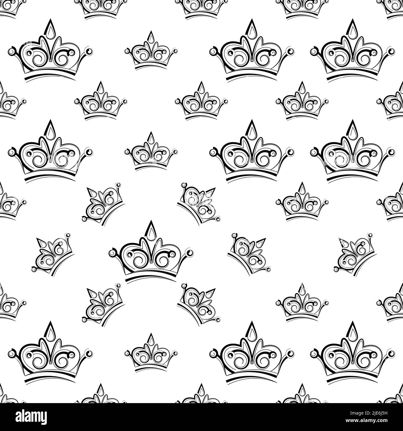 Crown Icon Seamless Pattern, Crown Vector Art Illustration Stock Vector ...