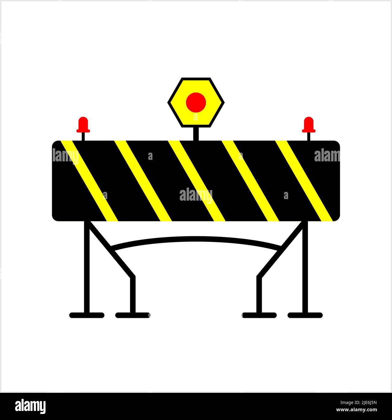 Construction Barrier Icon, Roadblock Barrier Icon Vector Art ...