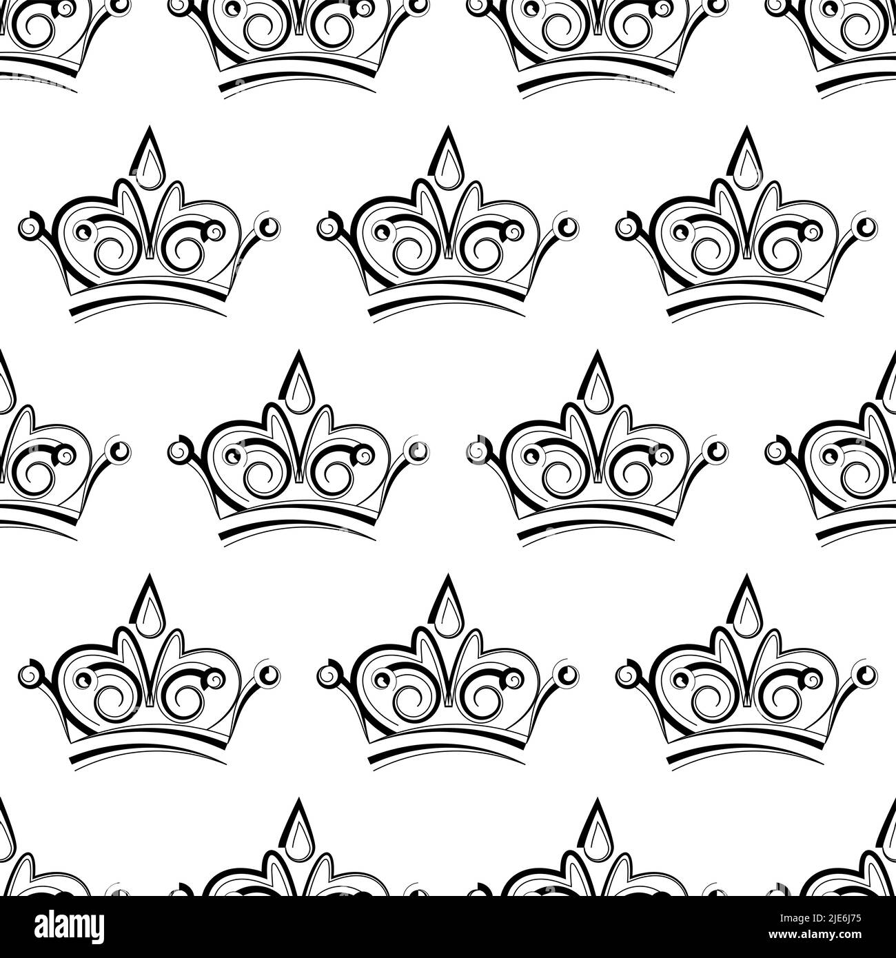 Crown Icon Seamless Pattern, Crown Vector Art Illustration Stock Vector ...