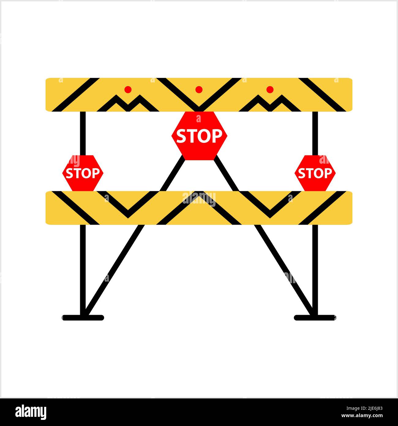 Construction Barrier Icon, Roadblock Barrier Icon Vector Art ...