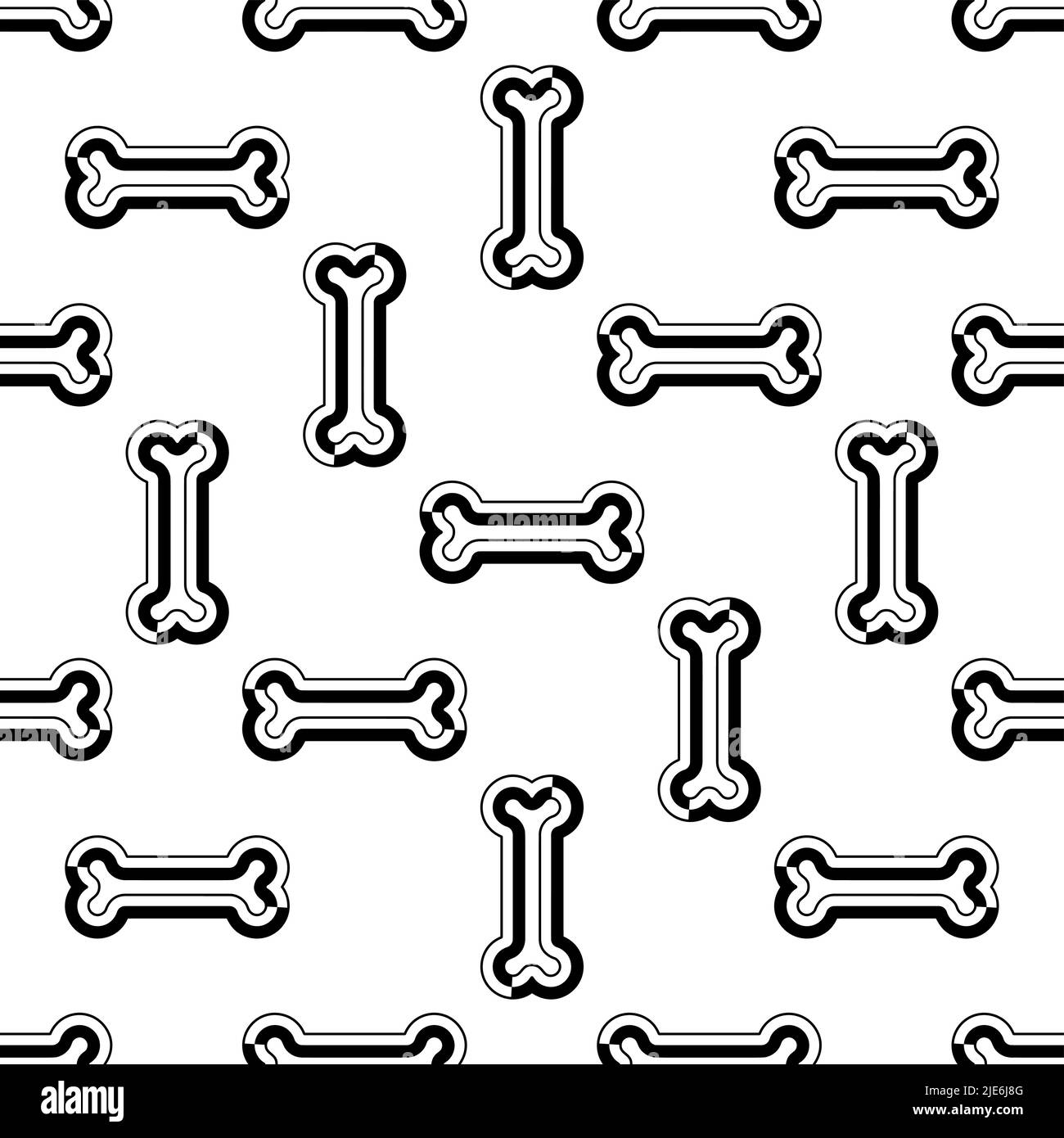 Dog Bone Icon Seamless Pattern, Bone Icon Vector Art Illustration Stock ...
