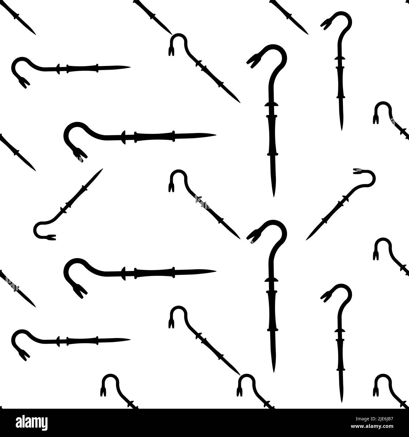 Crowbar Icon Seamless Pattern, Crowbar Rod Vector Art Illustration ...
