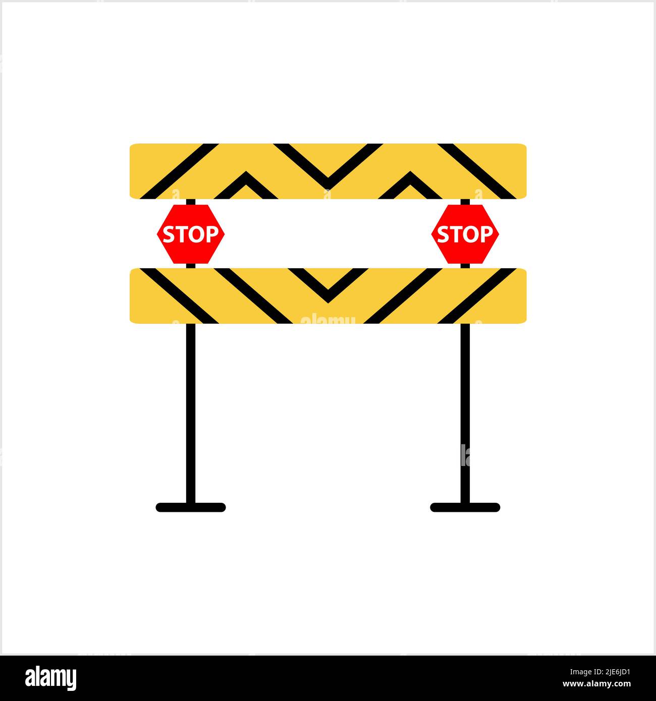 Construction Barrier Icon, Roadblock Barrier Icon Vector Art ...