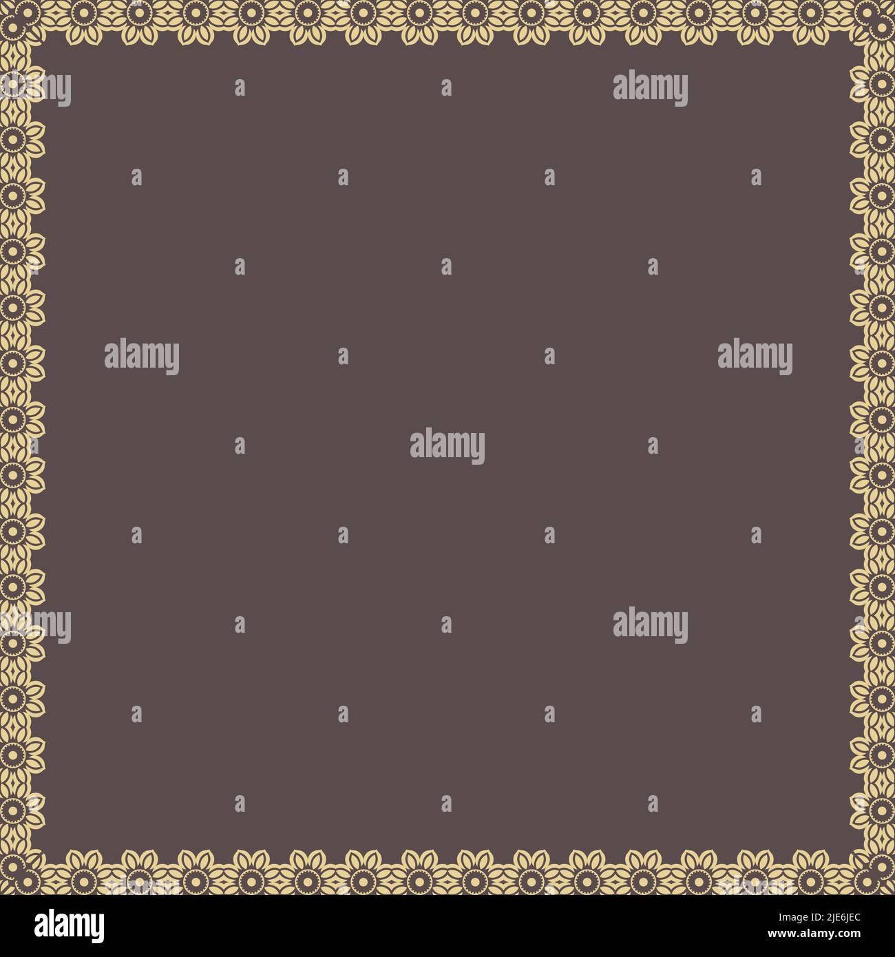 Classic square frame with arabesques and orient elements. Abstract ...