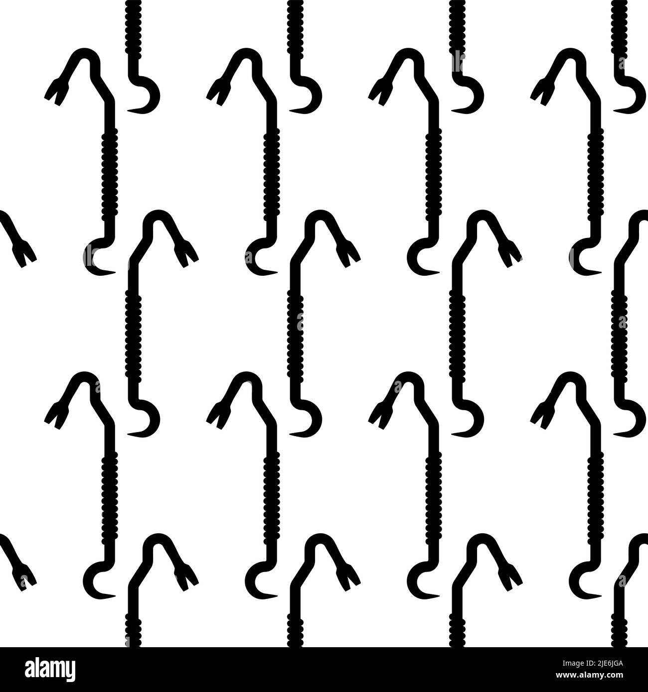 Crowbar Icon Seamless Pattern, Crowbar Rod Vector Art Illustration ...