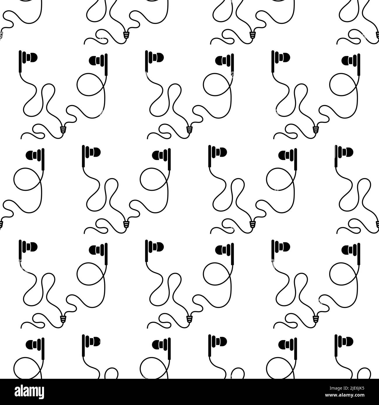 Earphones Icon Seamless Pattern, Ear Phones Icon Vector Art ...