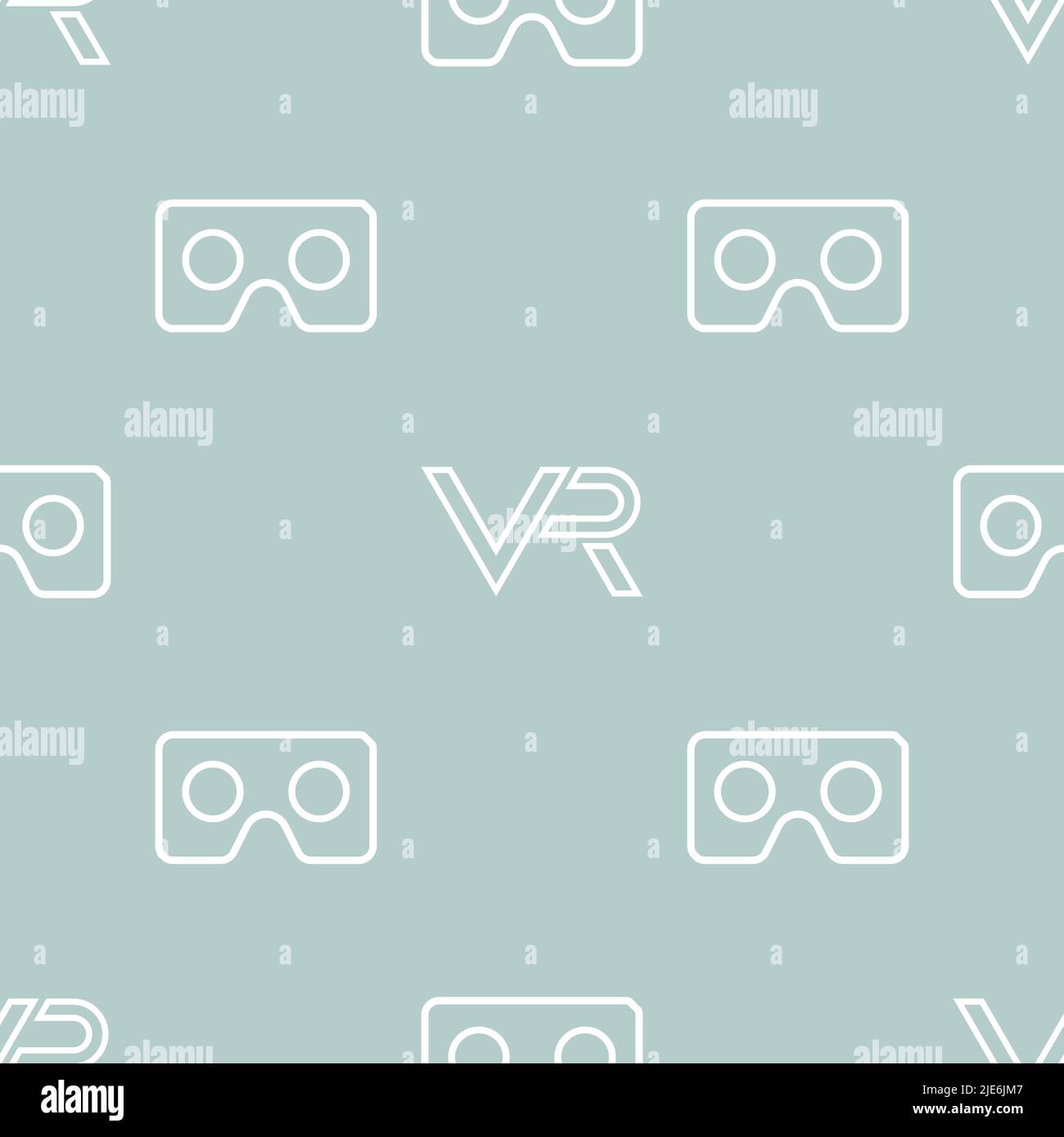 Seamless pattern with white VR logos. Virtual reality logos Stock Photo ...