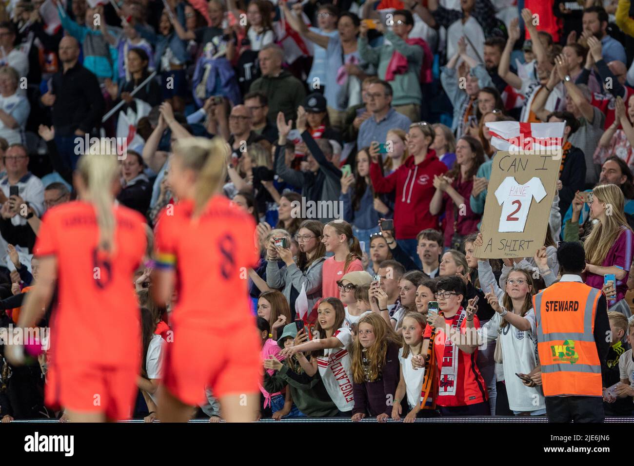 Friday, 24th June 2022. England Supporters. England vs Netherlands ...