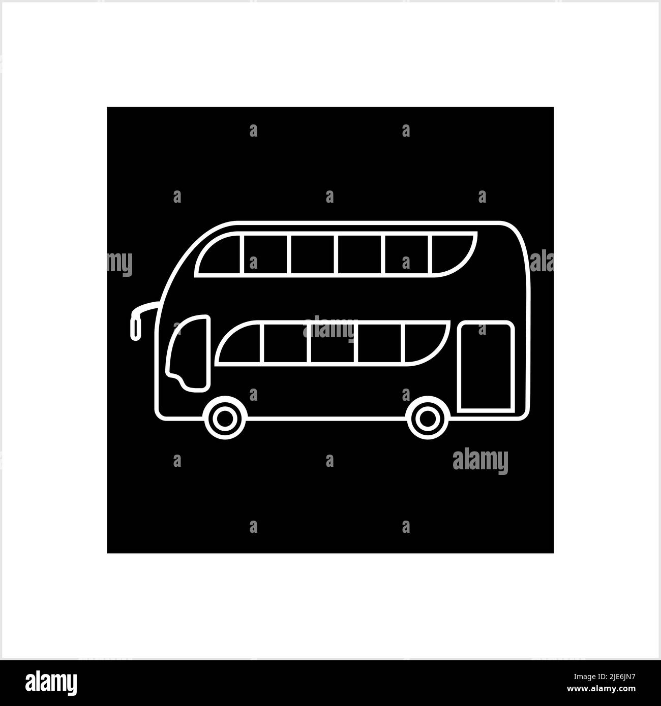 Double Decker Bus Icon, Bus Vector Art Illustration Stock Vector Image ...