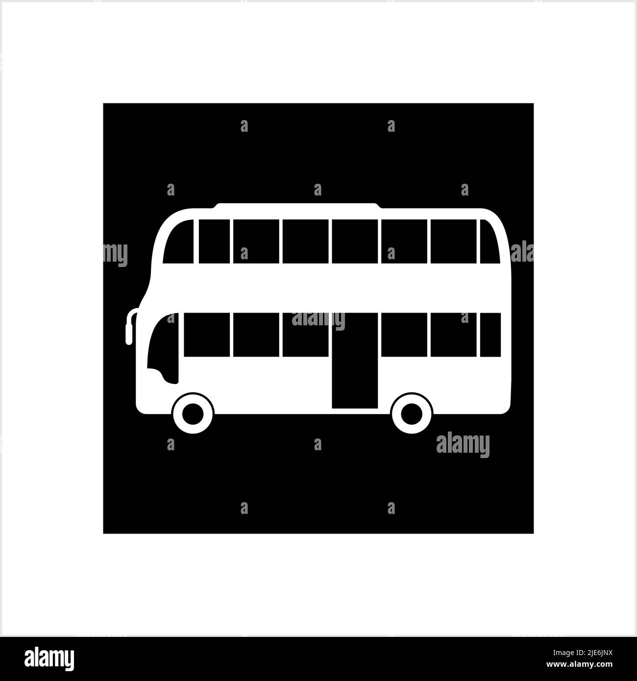 Double Decker Bus Icon, Bus Vector Art Illustration Stock Vector Image ...