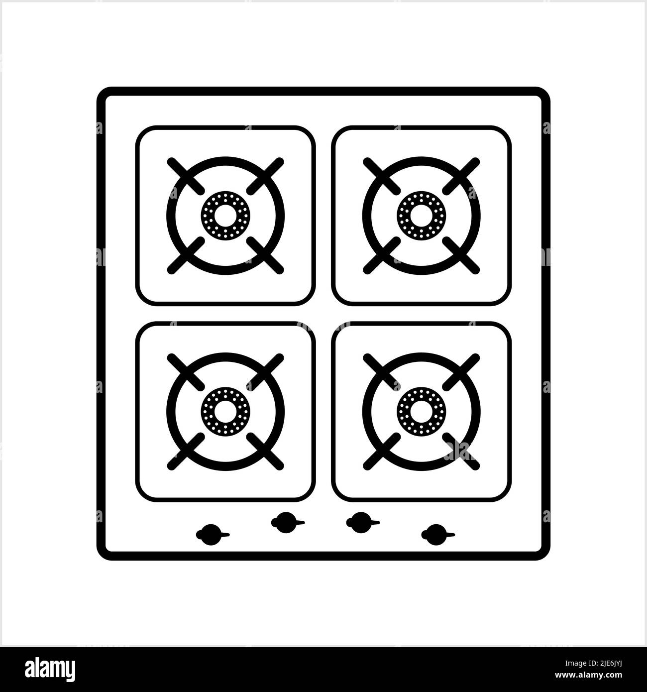 Gas Stove Icon, Gas Burner Icon Vector Art Illustration Stock Vector ...