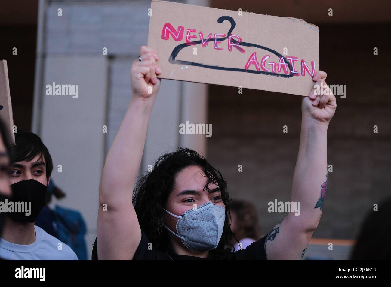 Tucson, Arizona, USA. 24th June, 2022. Pro choice supporters ...