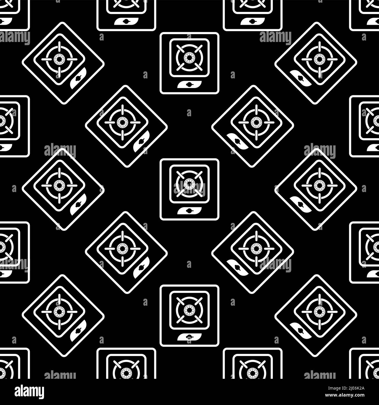 Gas Stove Icon Seamless Pattern, Gas Burner Icon Seamless Pattern ...
