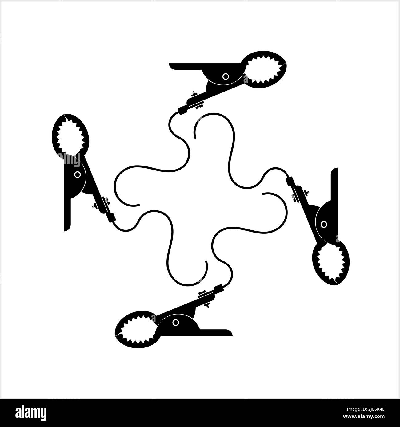 Electric Crocodile Clips With Wire Vector Art Illustration Stock Vector ...