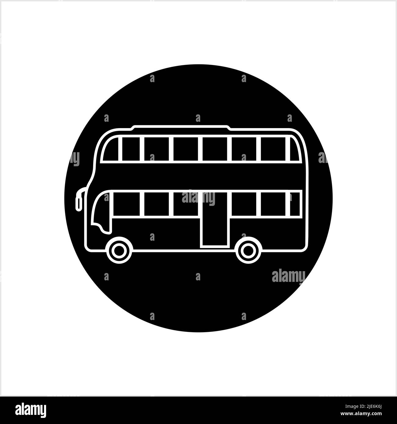 Double Decker Bus Icon, Bus Vector Art Illustration Stock Vector Image ...