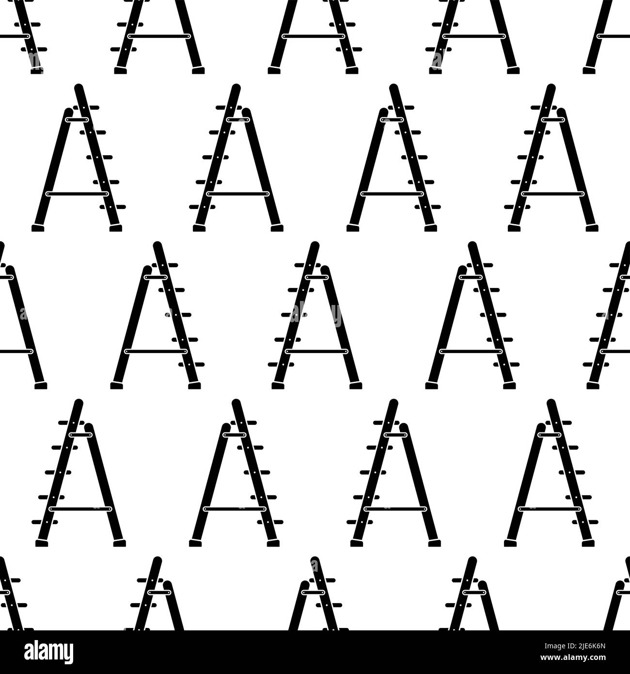 Ladder Icon Seamless Pattern, Ladder Equipment Vector Art Illustration ...