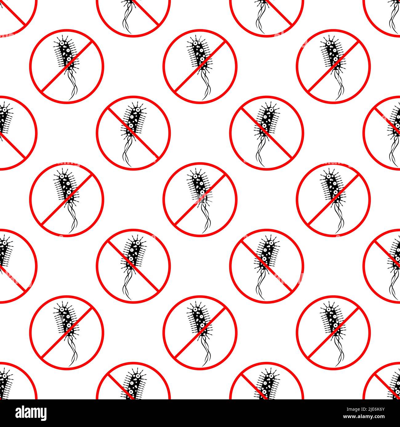 No Bacteria Icon Seamless Pattern, Antibacterial Icon Vector Art ...