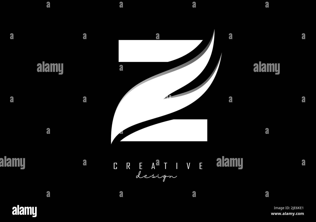 Vector illustration of abstract letter Z with white leaf, eco, natural ...