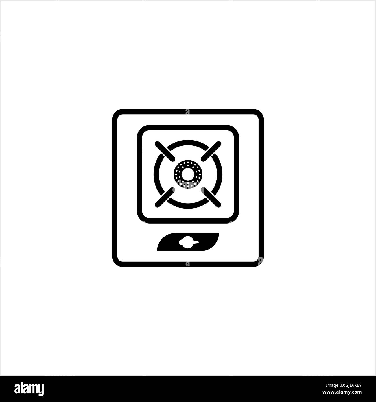 Gas Stove Icon, Gas Burner Icon Vector Art Illustration Stock Vector ...