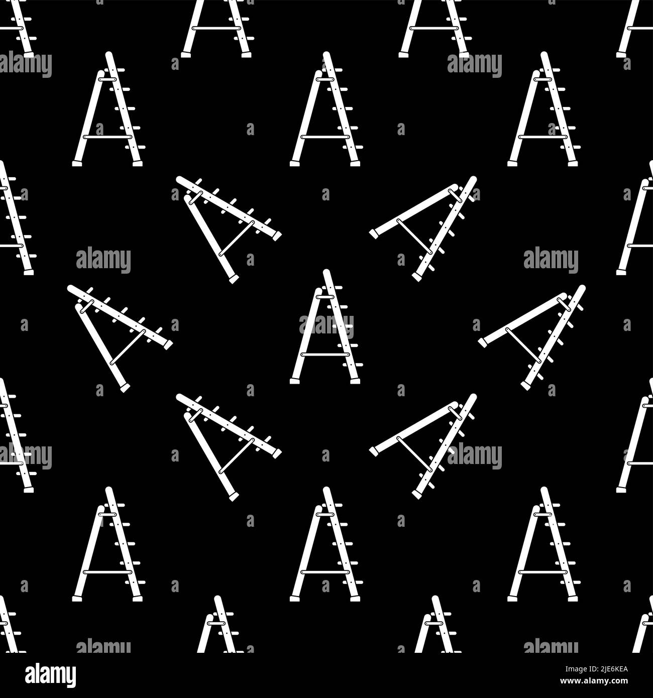 Ladder Icon Seamless Pattern, Ladder Equipment Vector Art Illustration ...