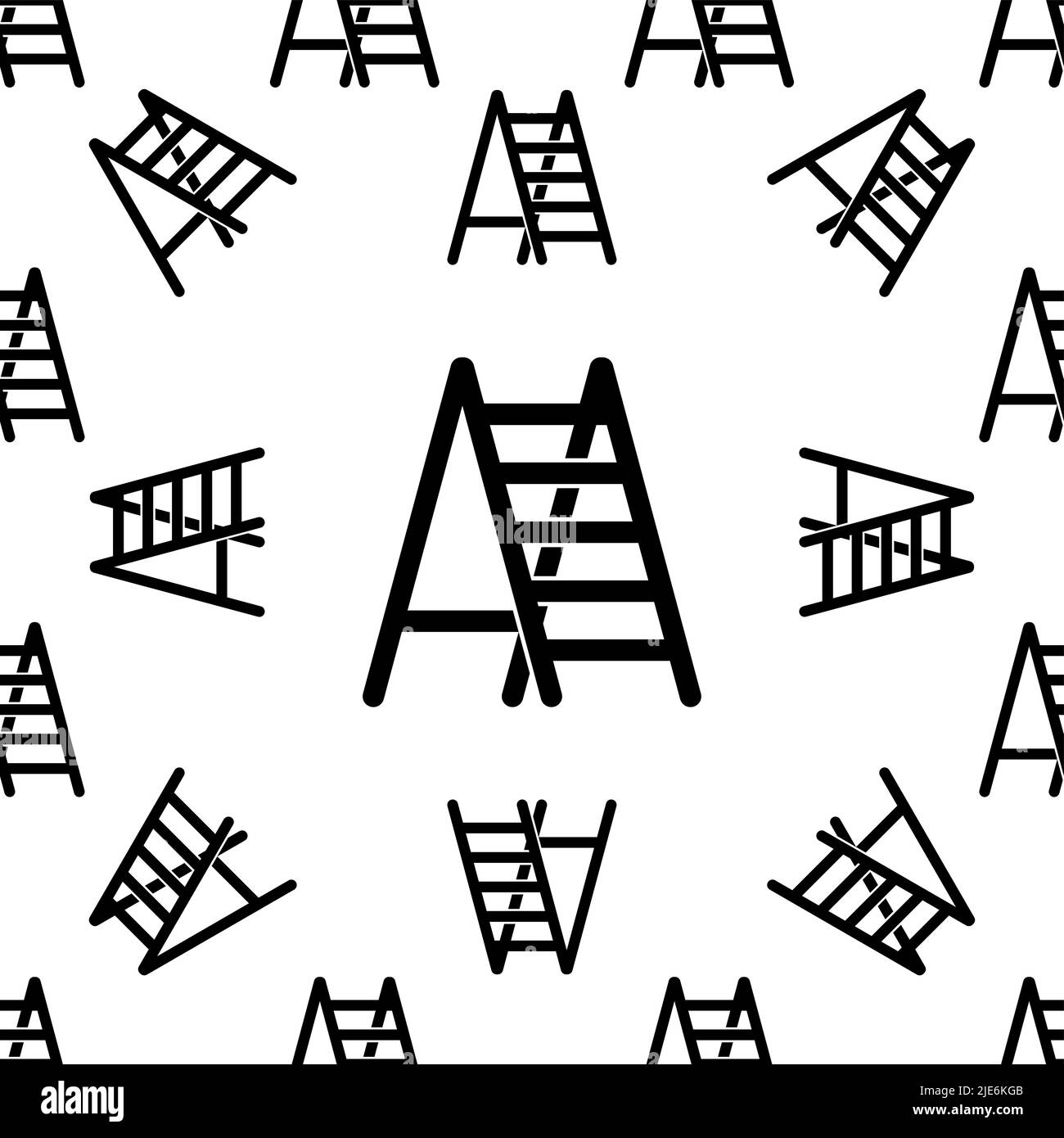 Ladder Icon Seamless Pattern, Ladder Equipment Vector Art Illustration ...