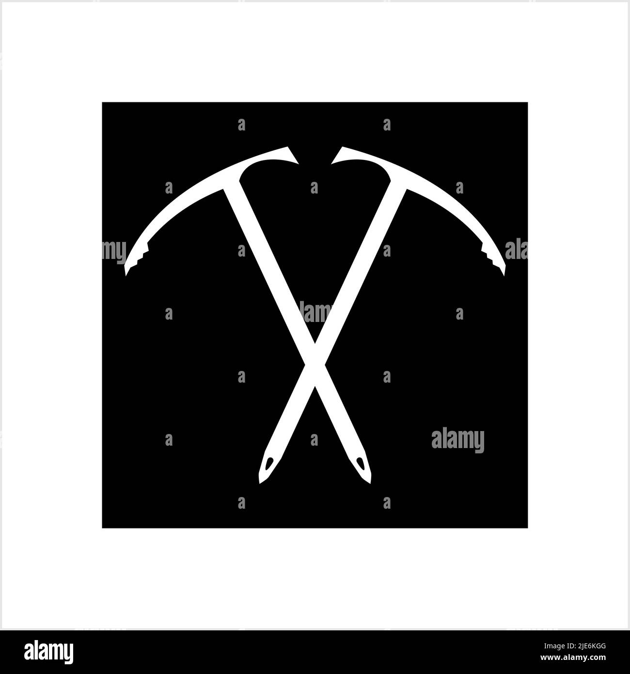 Ice Axe Icon, Multi-Purpose Hiking And Climbing Tool Vector Art ...
