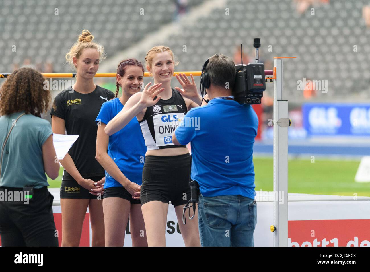 Imke Onnen (Hannover 96) before the high jump final during the 2022 ...
