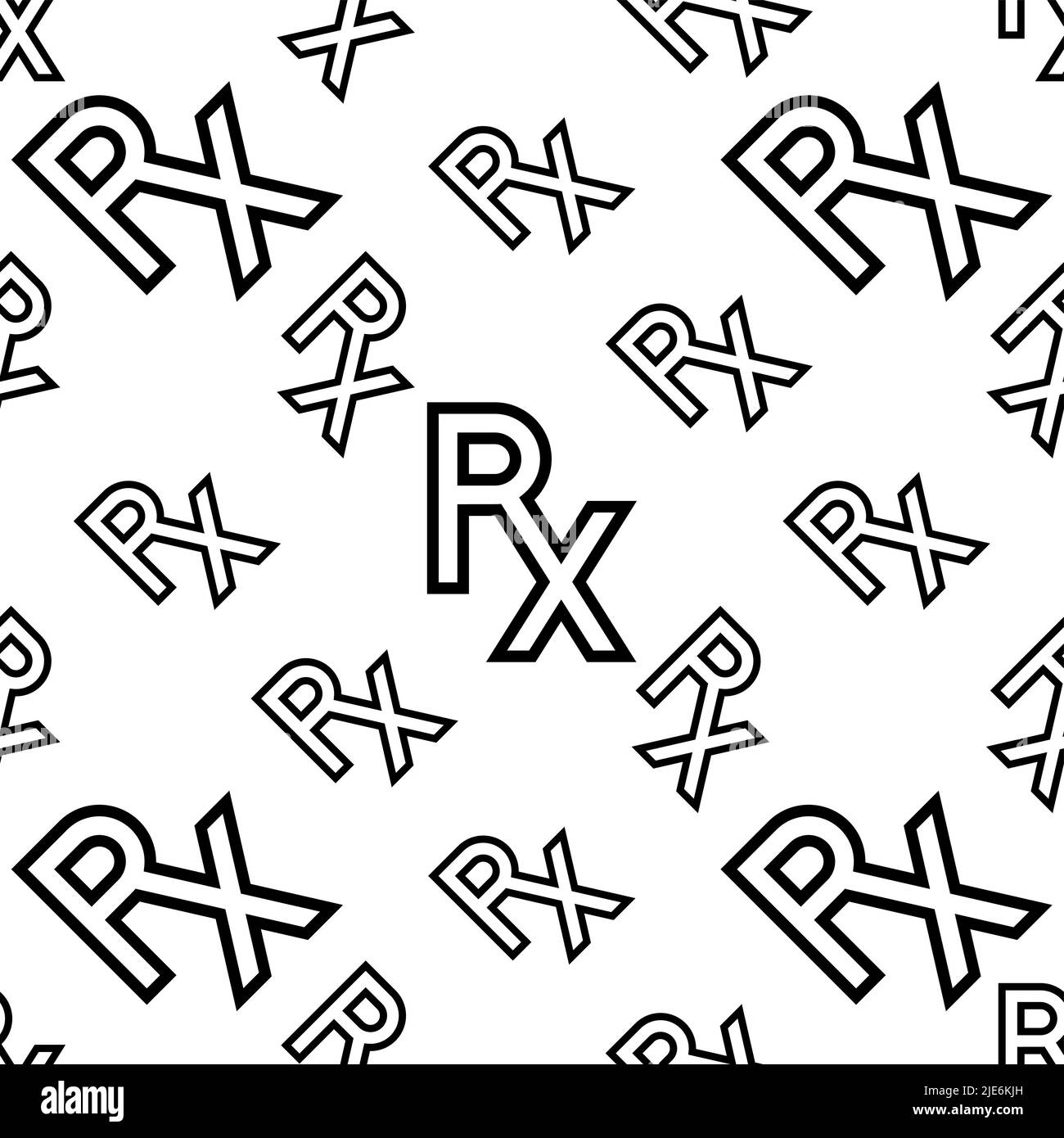 Rx Icon Seamless Pattern, Rx Pharmacy Icon, Rx Medical Prescription ...