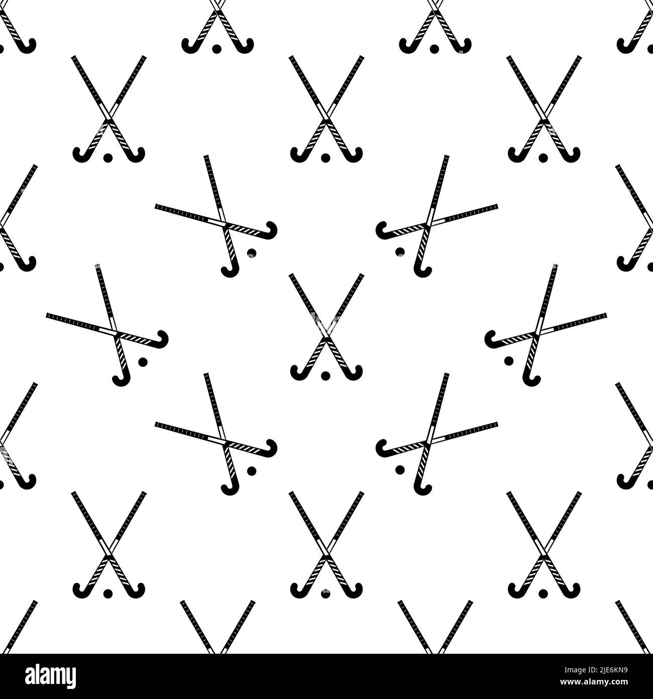 Hockey Stick Icon Seamless Pattern Hockey Sport Accessories Vector Art 1436