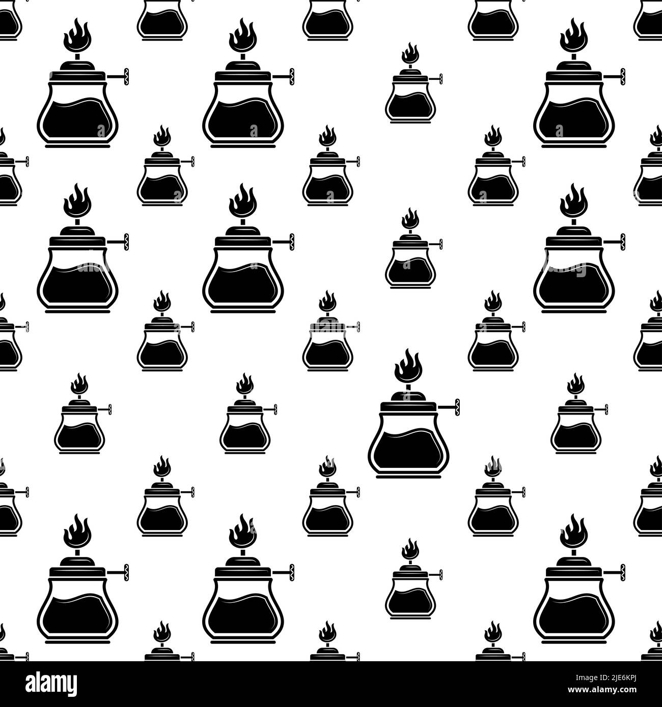 Spirit Lamp Icon Seamless Pattern, Laboratory Burner, Alcohol Lamp ...