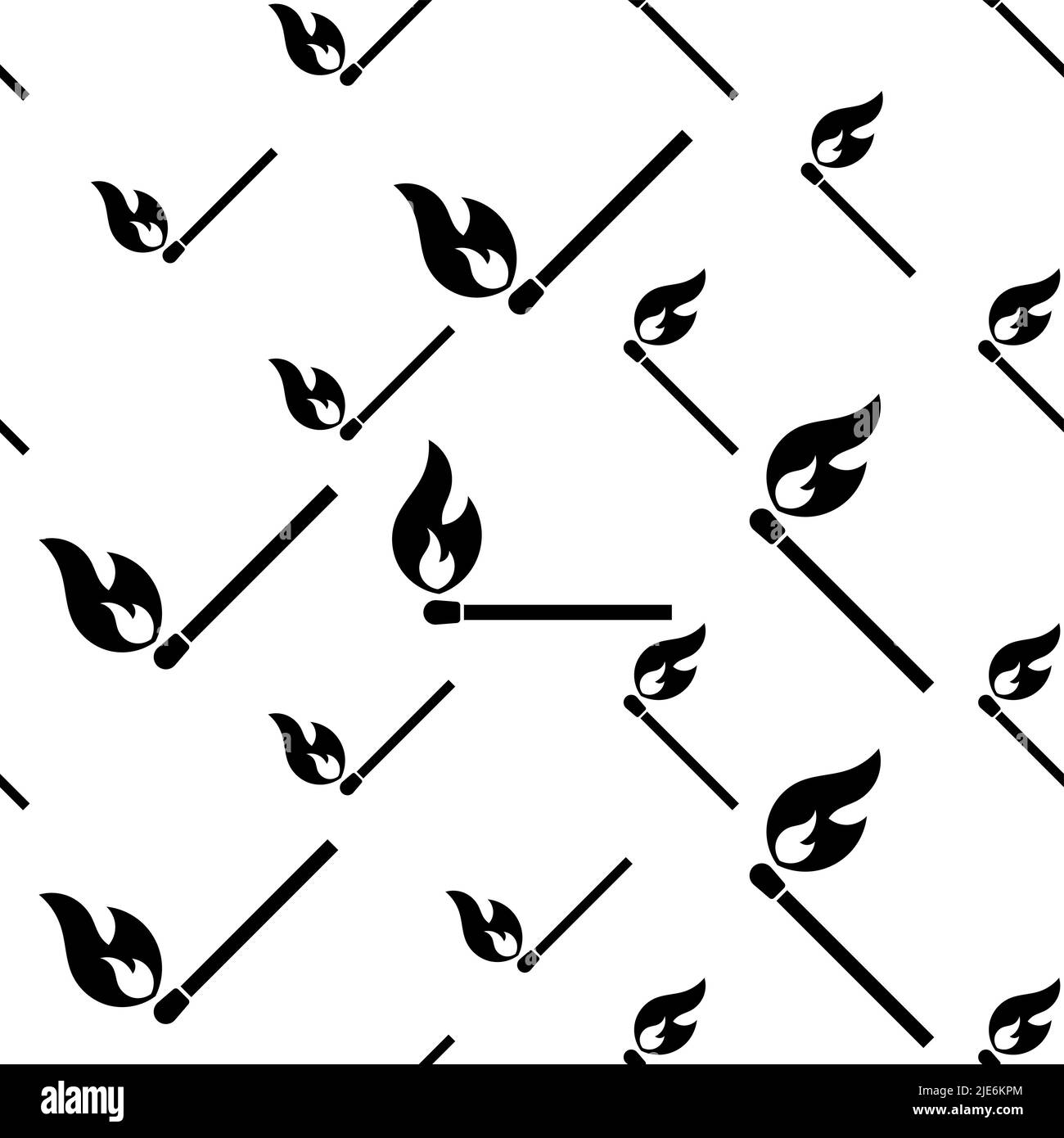 Lit Matchstick, Burning Matchstick Seamless Pattern Vector Art ...