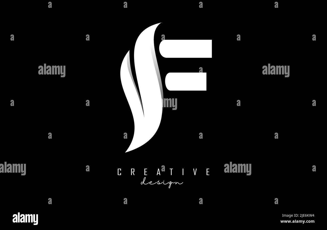 Vector illustration of abstract letter F with white leaf, eco, natural ...