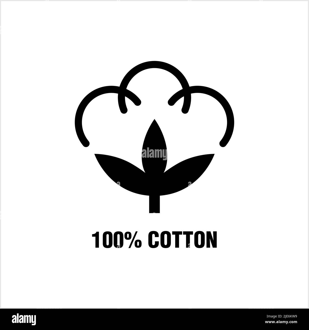 One Hundred Percent Cotton Icon, 100% Cotton Icon, Cotton Flower Icon ...