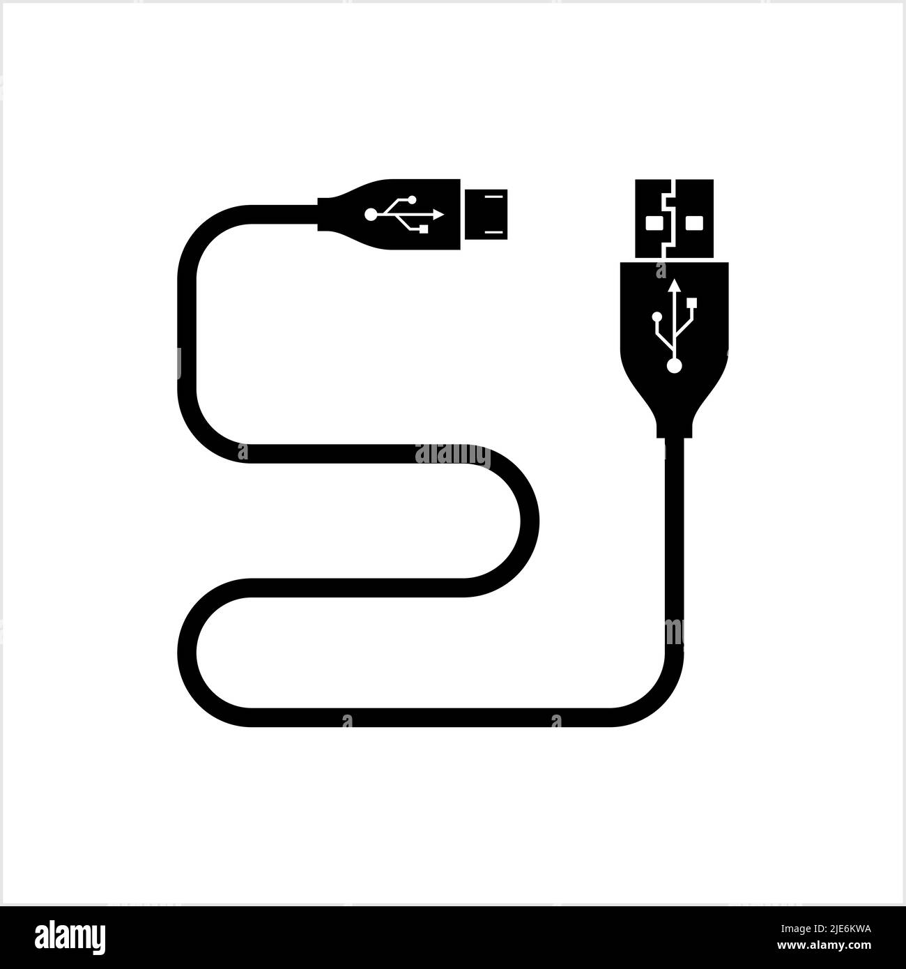 Micro Usb Cable, Usb Cable Vector Art Illustration Stock Vector Image ...