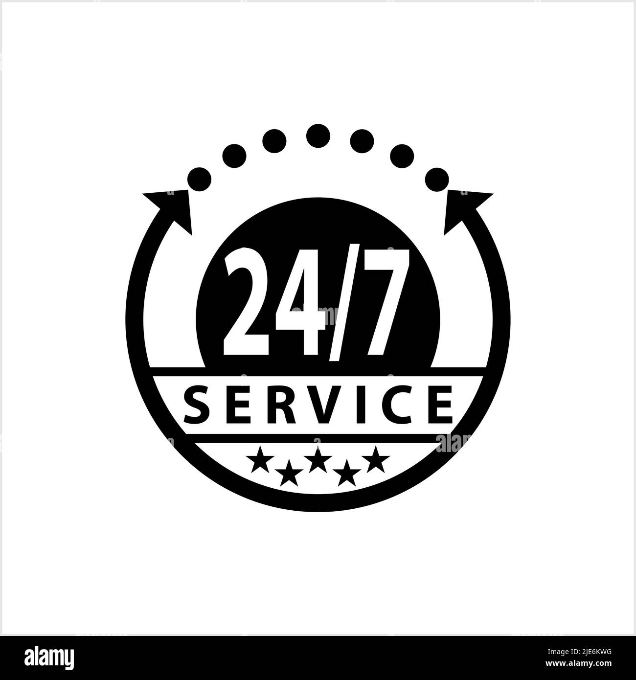 Service 24/7 Icon Vector Art Illustration Stock Vector Image & Art - Alamy
