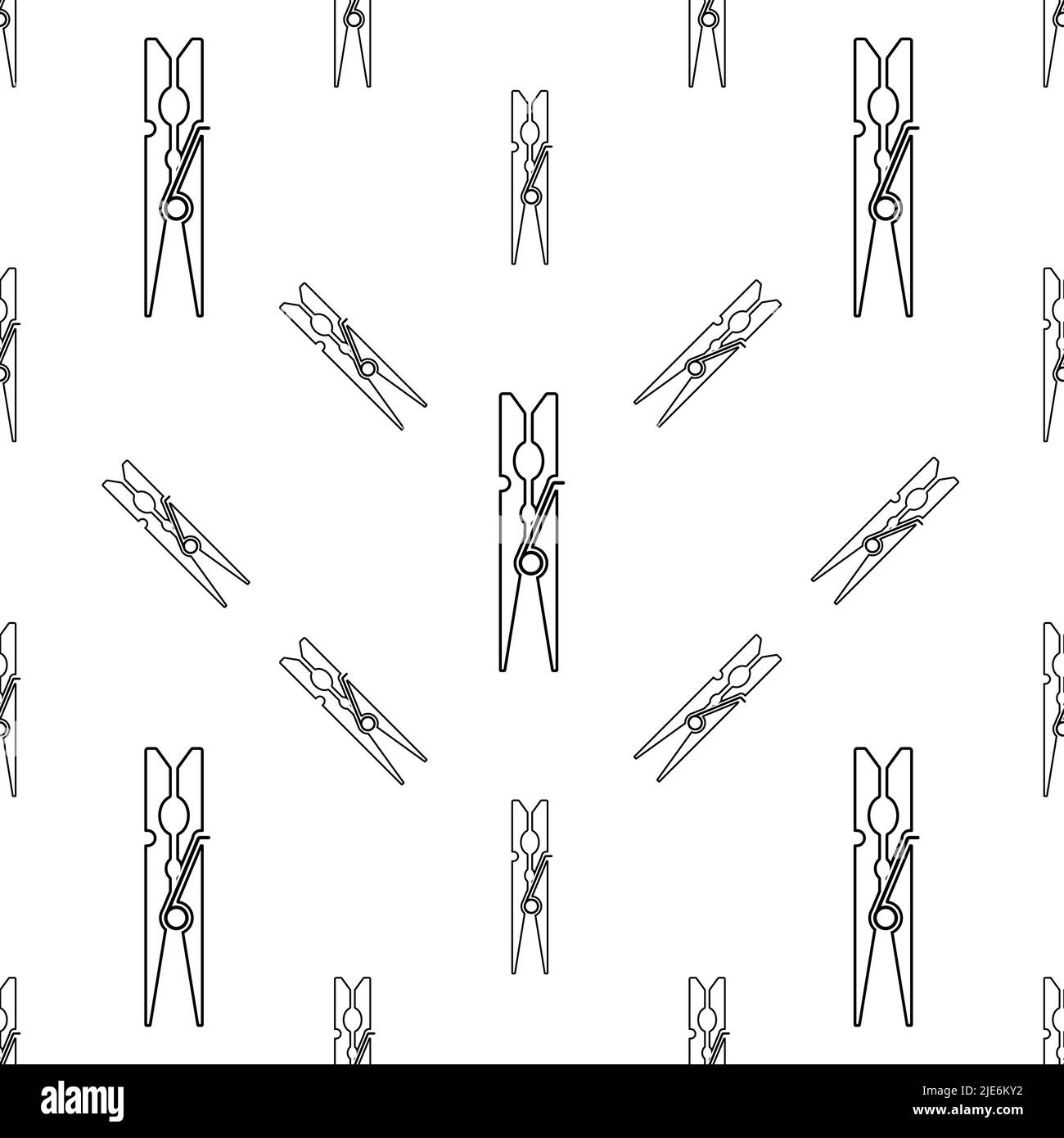 Laundry Clip Icon Seamless Pattern, Cloth Clip Vector Art Illustration ...