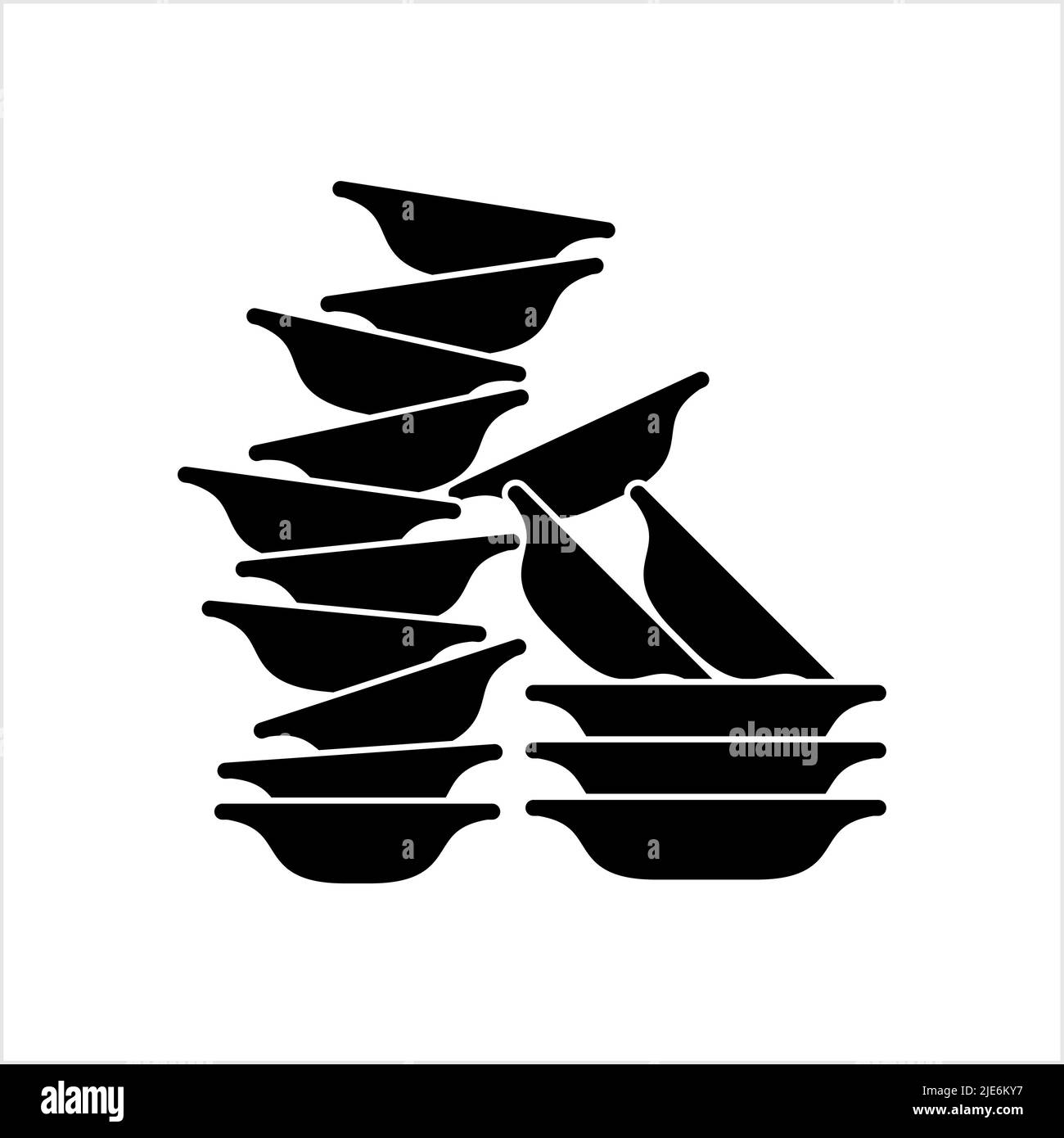 Stack Of Food Plates Icon Vector Art Illustration Stock Vector Image ...